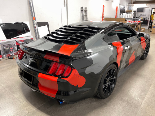 Mustang Satin Black Car Wrap Las Vegas - 702CarWraps